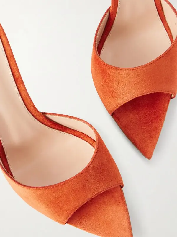 GIANVITO ROSSI Elle 85 Suede Sandals - Red