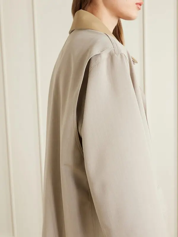 Auralee Leather-trimmed Wool-canvas Jacket