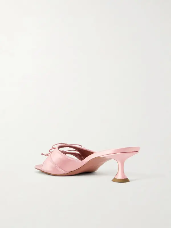 Amina Muaddi Eleonora 45 Satin Open Toe Mules