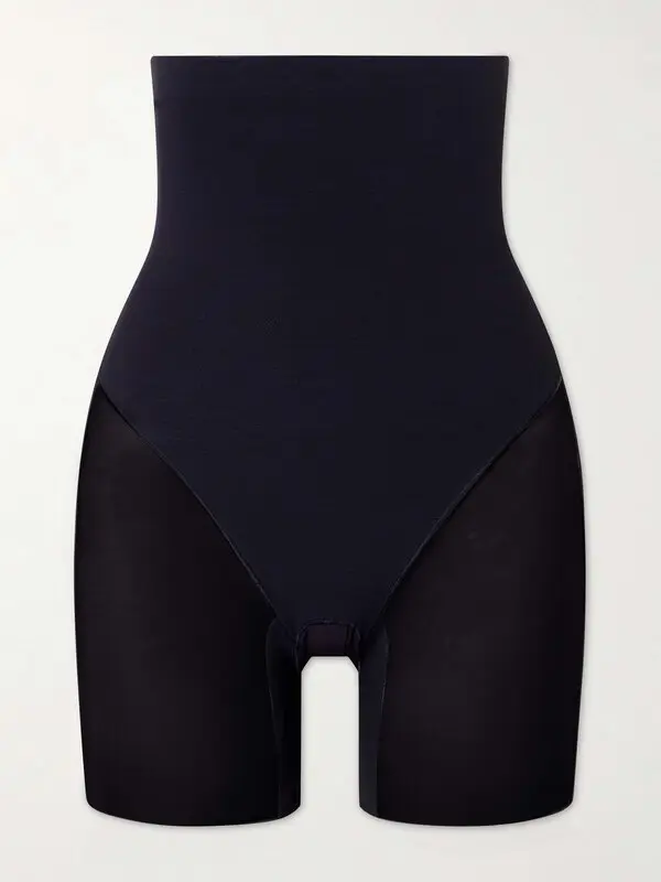 SKIMS Mesh-trimmed Jersey Thigh - Black