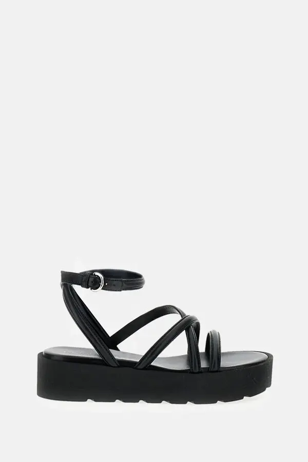 GIANVITO ROSSI Nappa Flatform Sandals - Black
