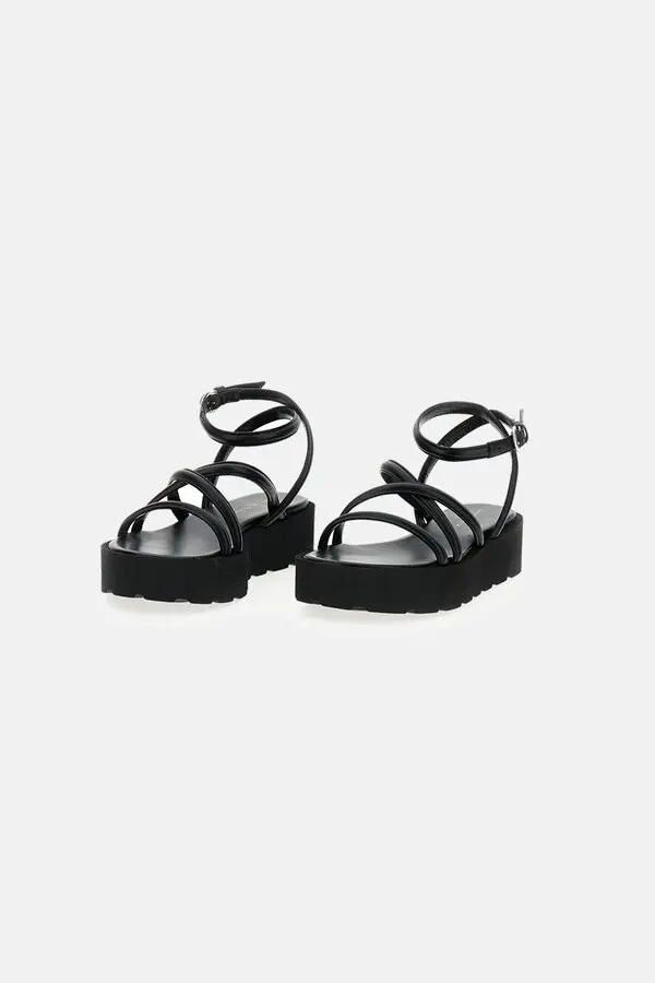 GIANVITO ROSSI Nappa Flatform Sandals - Black