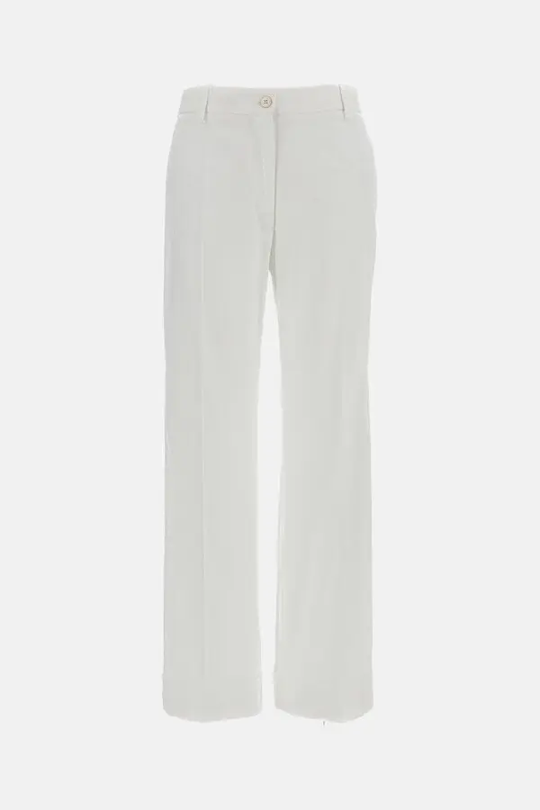 Alberto Biani Wide-leg Cotton Trousers - White