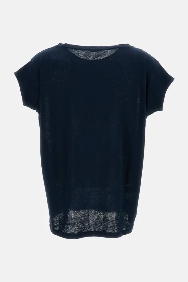 BIFFI Linen Crew-neck T-shirt