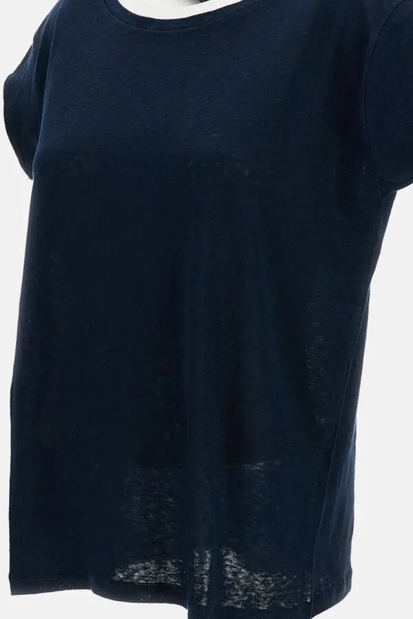 BIFFI Linen Crew-neck T-shirt