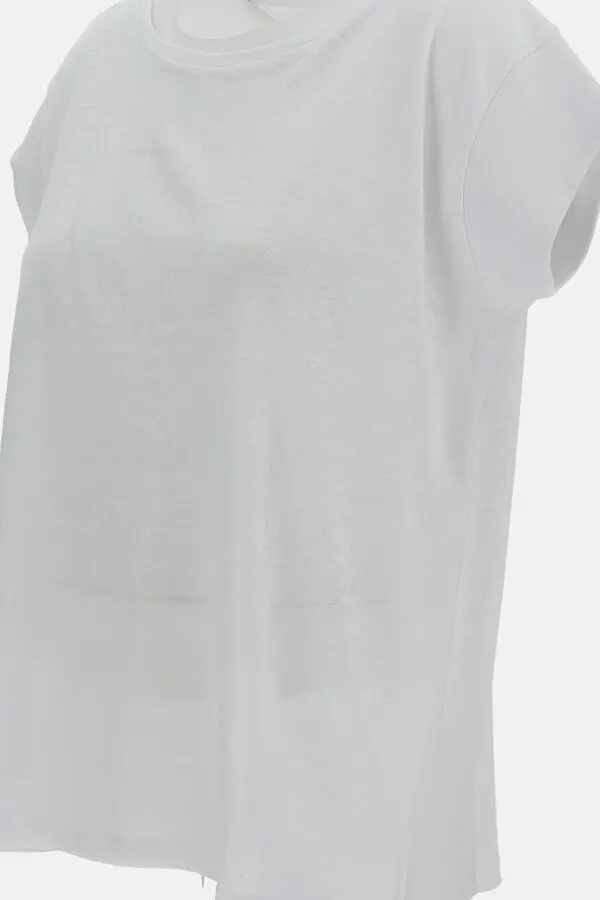 BIFFI Linen Crew-neck T-shirt - Bianco