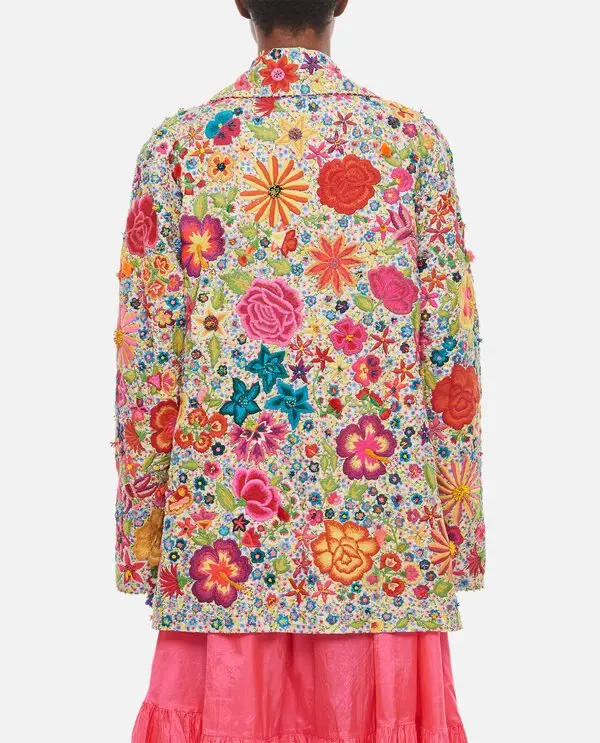 Pero Floral Embroidered Double-breasted Jacket