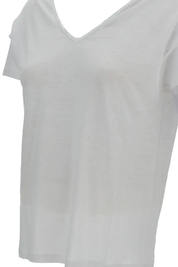 BIFFI Linen V-neck T-shirt