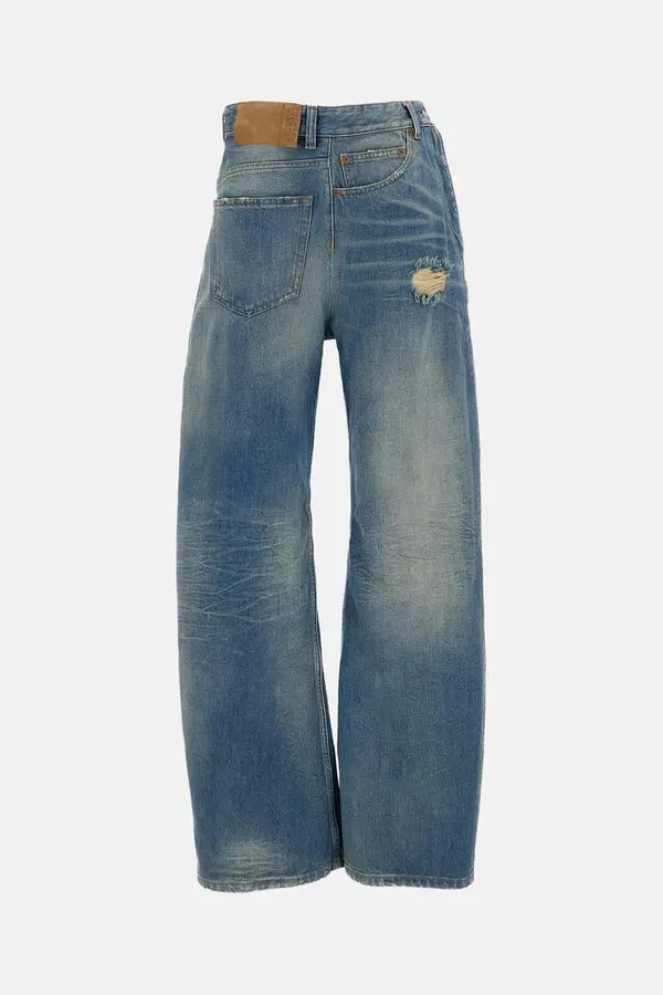MAISON MARGIELA Distressed Wide Leg Jeans - Blue