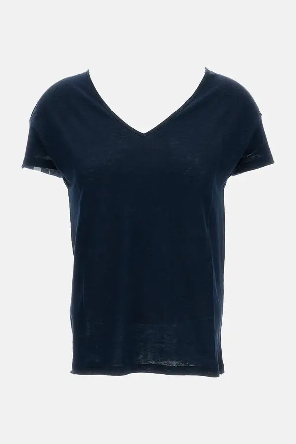 BIFFI Linen V-neck T-shirt