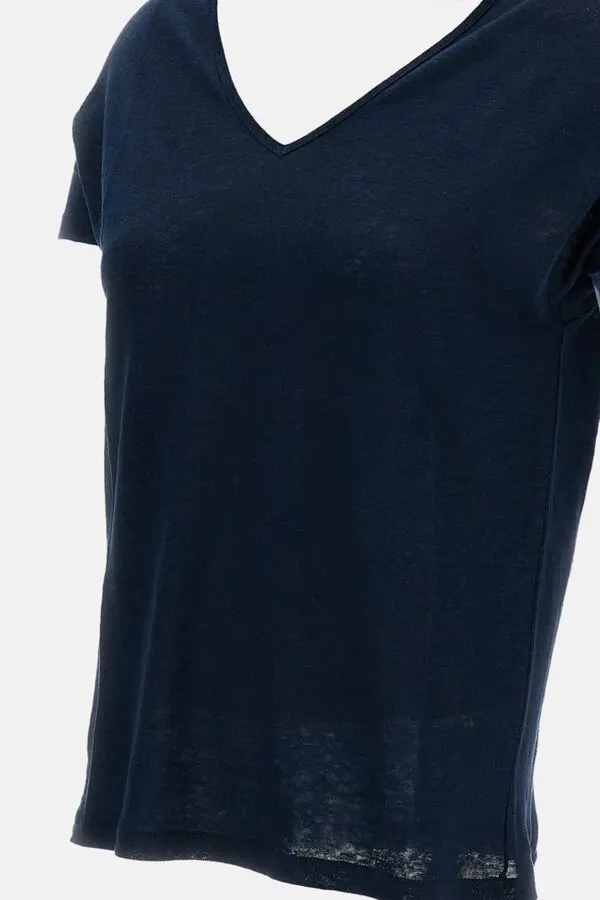 BIFFI Linen V-neck T-shirt