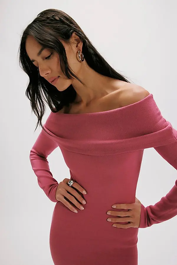 SEROYA Isotta Off-the-shoulder Maxi Dress - Pink