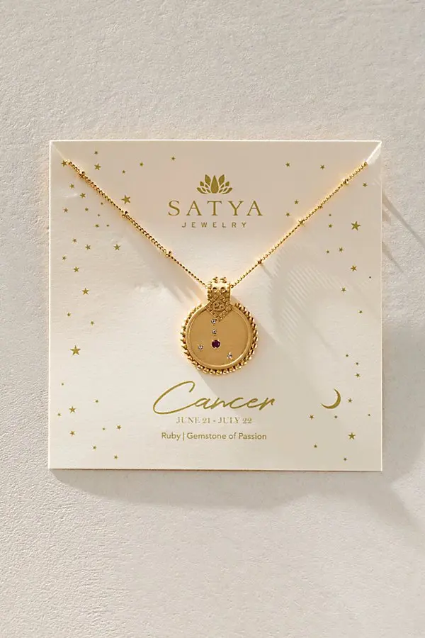 SATYA JEWELRY Satya Mandala Zodiac Necklace - Cancer