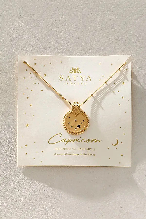 SATYA JEWELRY Satya Mandala Zodiac Necklace - Capricorn