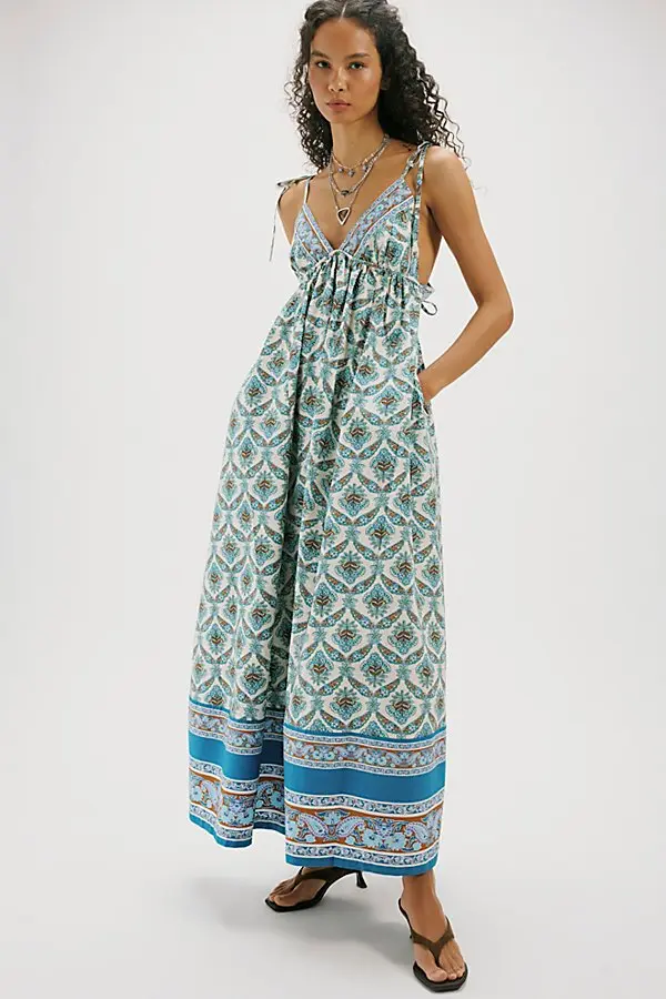 Free People Printed Maxi Dress - Ivory Combo