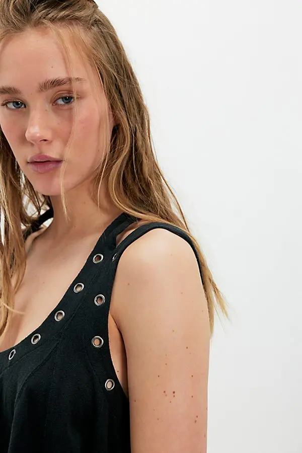 Free People Cleo Grommet Tank - Black