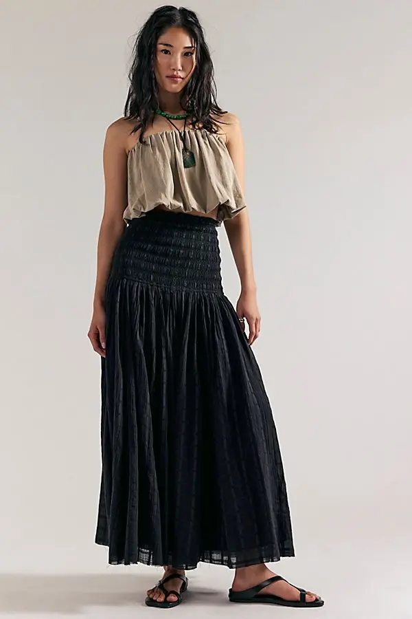 Free People Convertible Maxi Skirt - Black