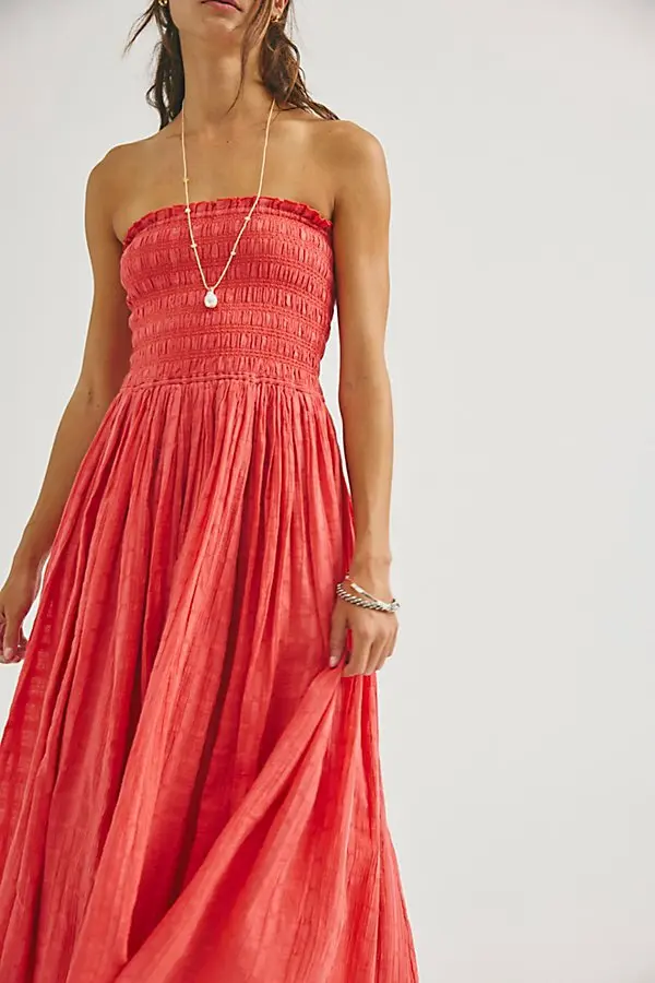 Free People Convertible Maxi Skirt - Georgia Peach