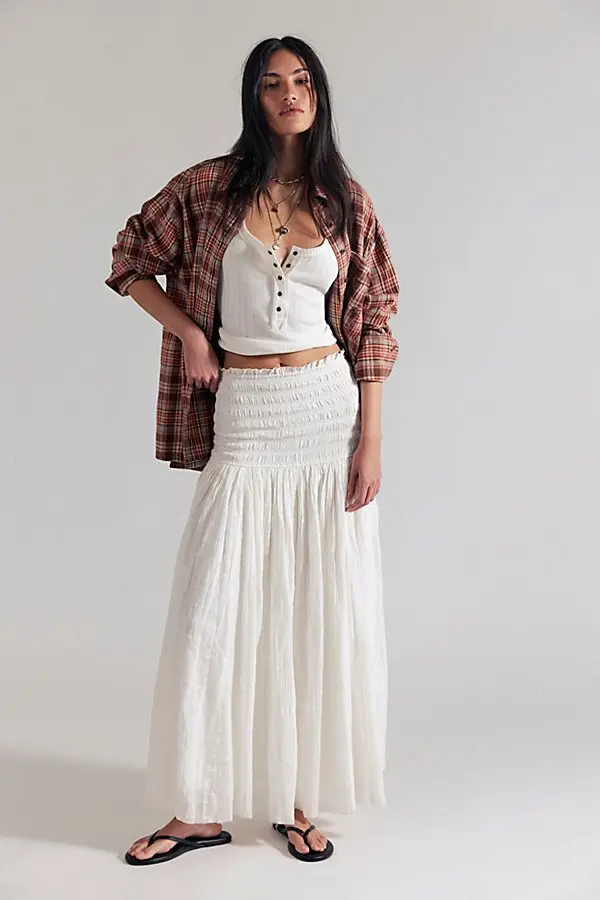Free People Convertible Maxi Skirt - Ivory