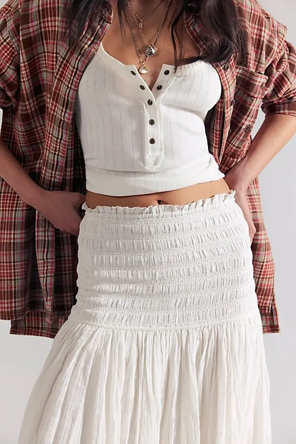 Free People Convertible Maxi Skirt - Ivory