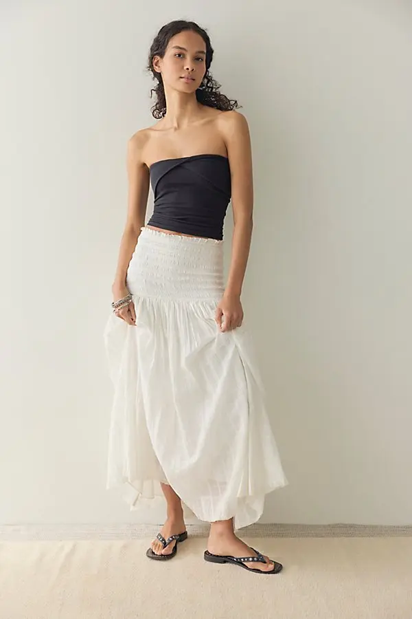 Free People Convertible Maxi Skirt - Ivory