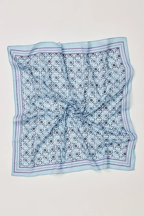 Free People Everyday Washed Tile Bandana - Washed Blue