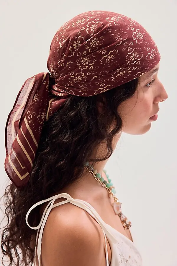 Free People Everyday Washed Tile Bandana - Washed Chocolate