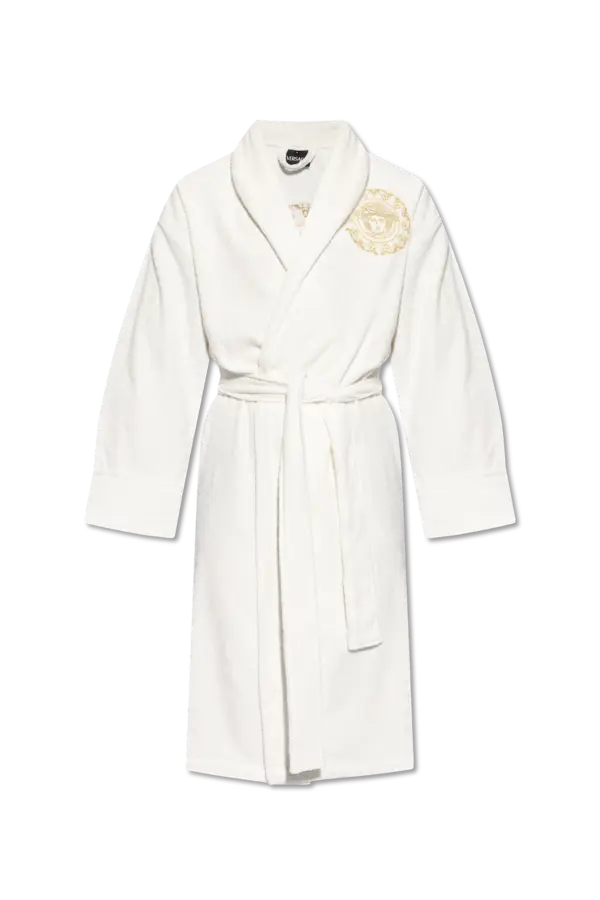 Versace Bathrobe With Logo - White