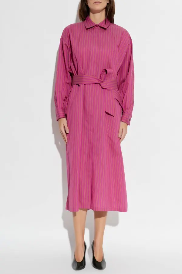 Max Mara Striped Cotton And Silk Shirt Dress