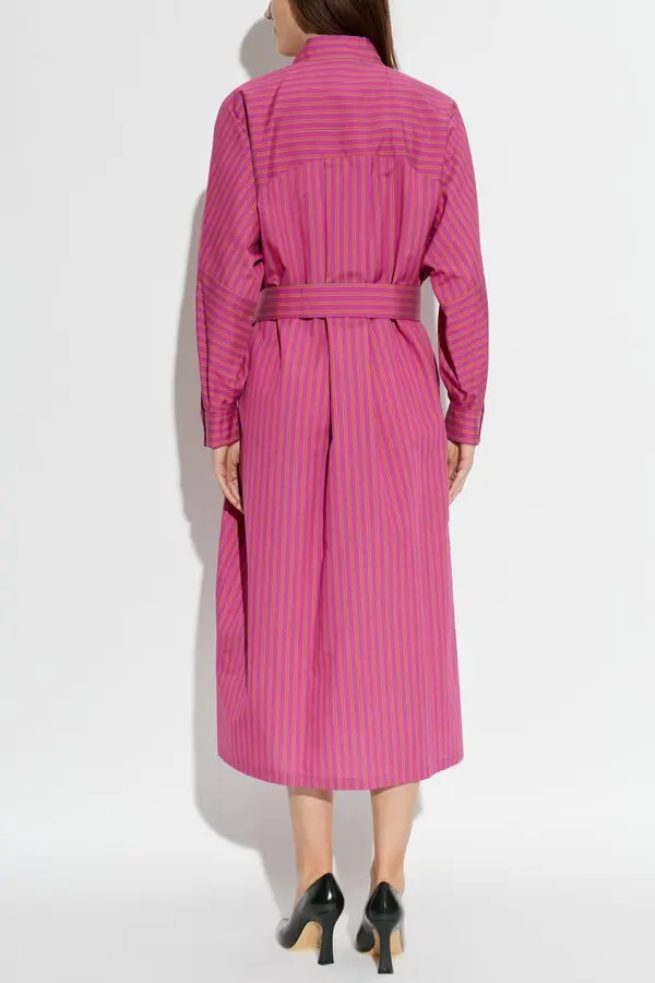 Max Mara Striped Cotton And Silk Shirt Dress