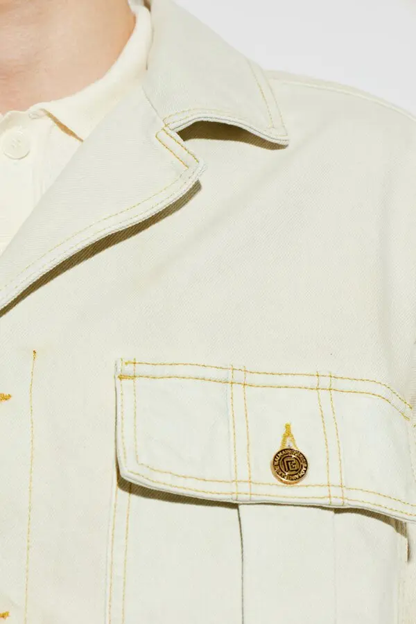 Balmain Oversized Denim Shirt - Cream
