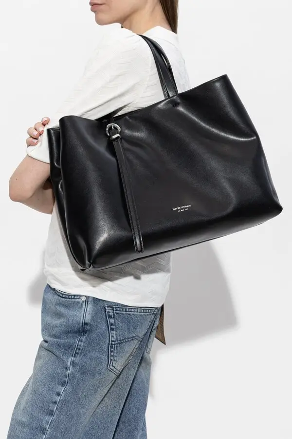 Emporio Armani Leather Shopper Bag