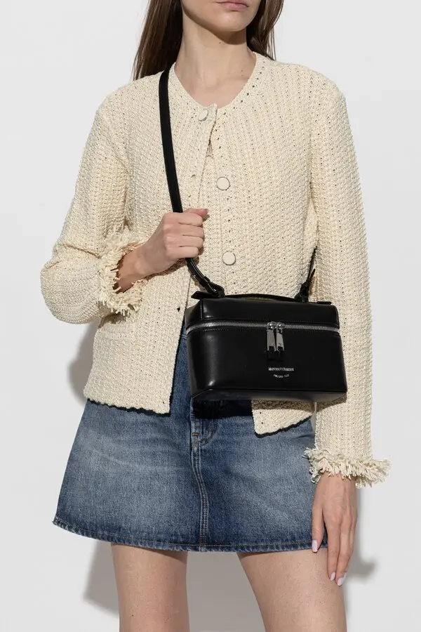 Emporio Armani Bovine Leather Handbag With Adjustable Strap