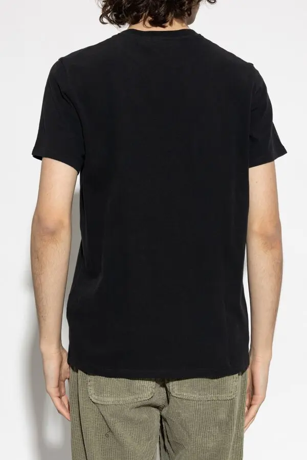 American Vintage T-shirt With Printed Logo - Black