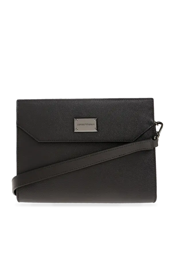 Emporio Armani Leather Shoulder Bag - Black