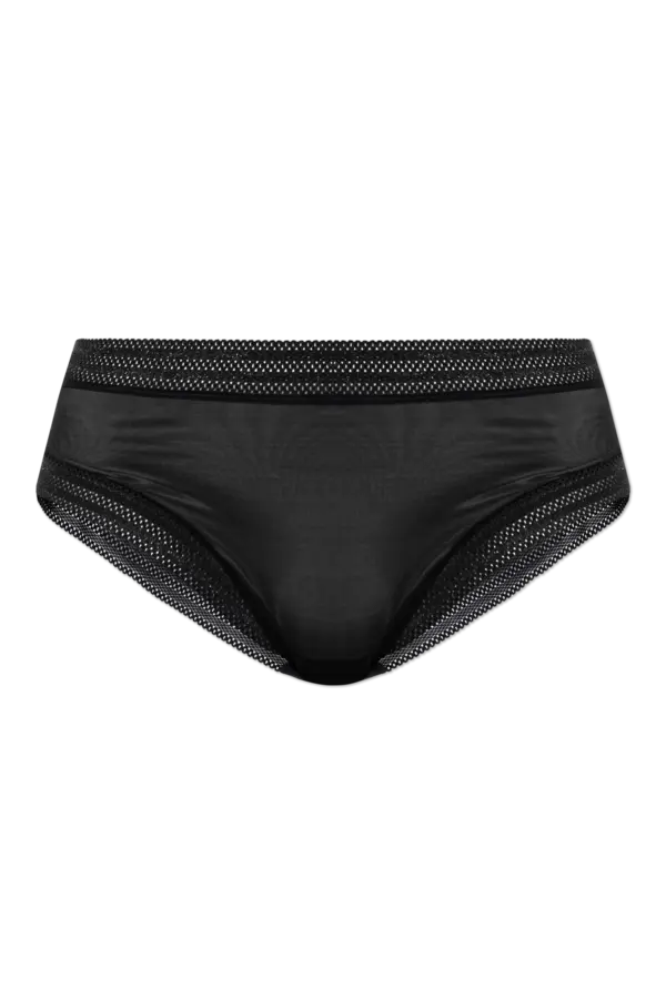 Hanro Transparent Thongs - Black
