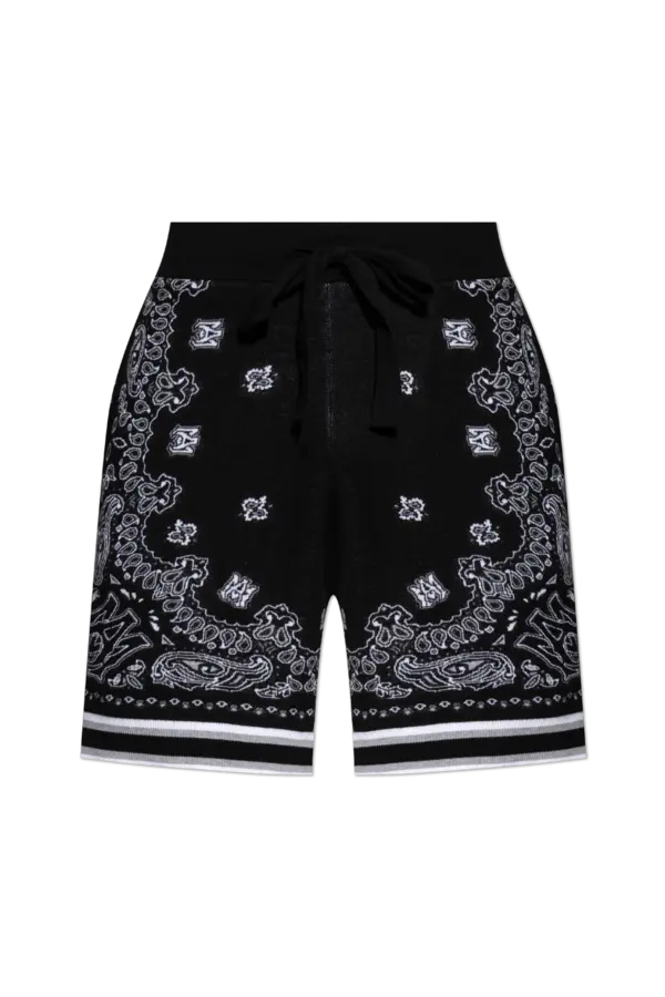 Amiri Paisley Cotton Shorts - Black