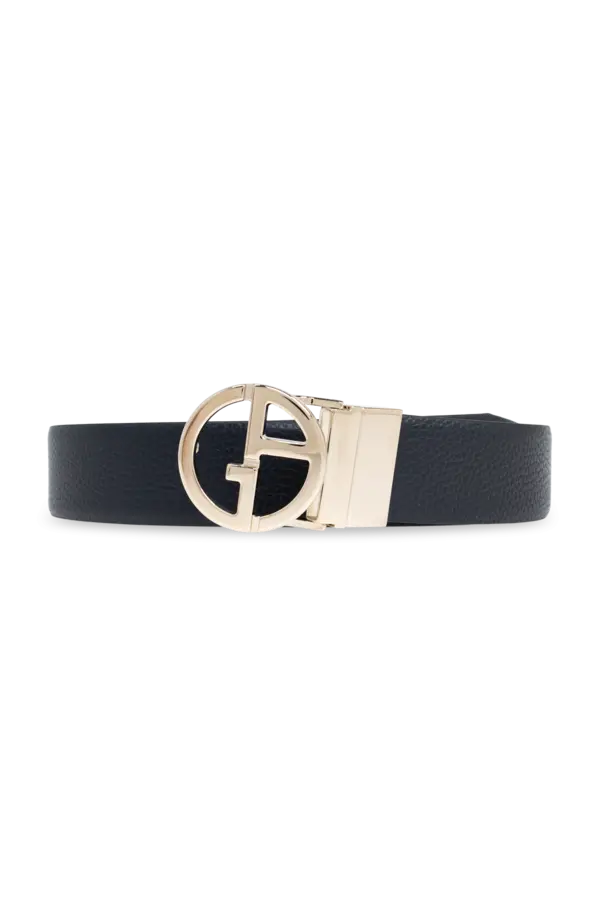 Giorgio Armani Reversible Leather Belt - Navy Blue