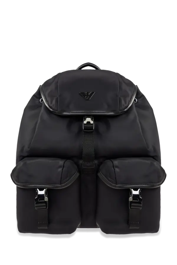 Emporio Armani Backpack From The 'sustainability' Collection - Black