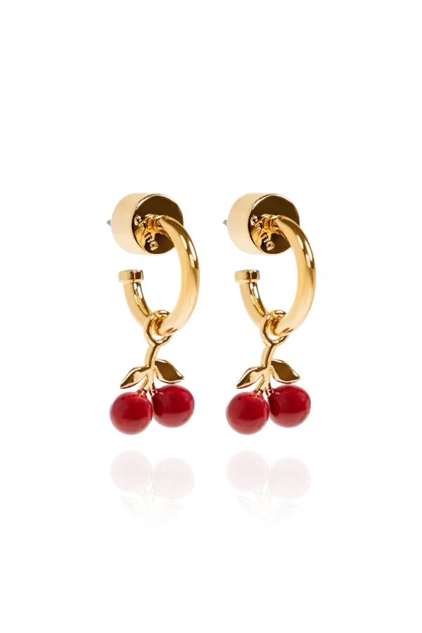 COACH Cherry Motif Hoop Earrings - Red