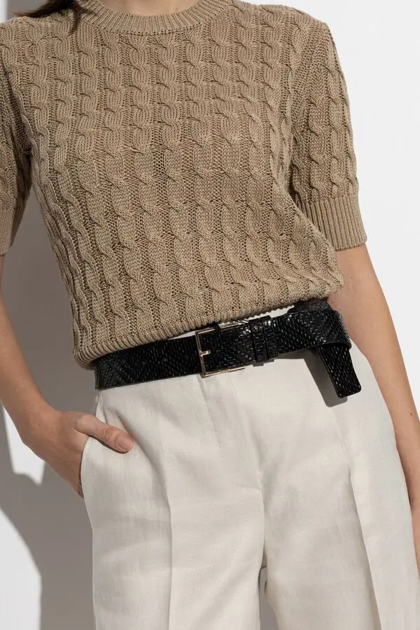 Max Mara Leather Belt - Black