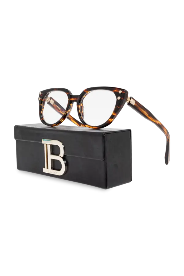 Balmain Rectangle Prescription Glasses - Brown