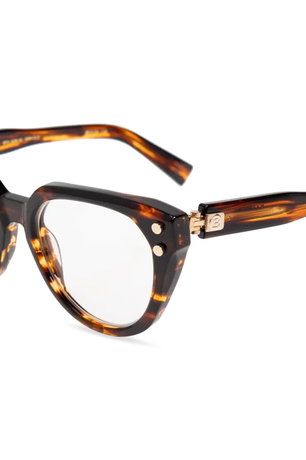Balmain Rectangle Prescription Glasses - Brown