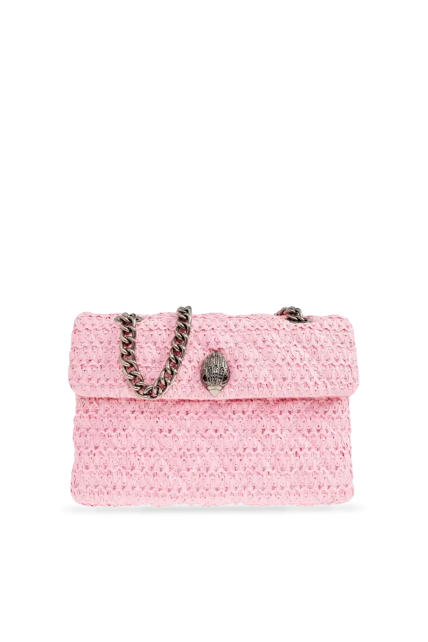 Kurt Geiger Raffia Kensington Shoulder Bag - Pink