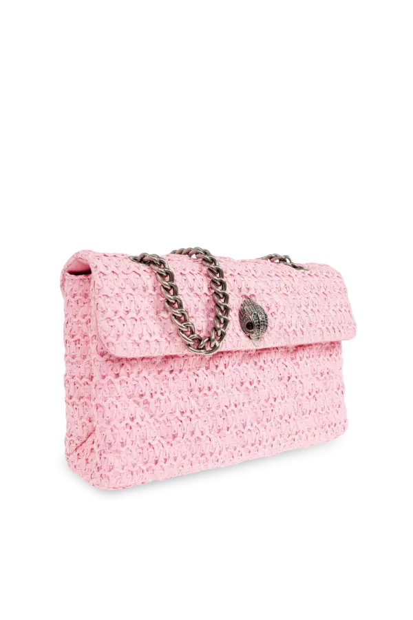 Kurt Geiger Raffia Kensington Shoulder Bag - Pink