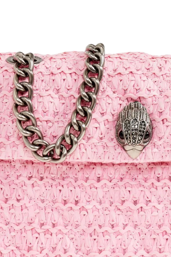 Kurt Geiger Raffia Kensington Shoulder Bag - Pink