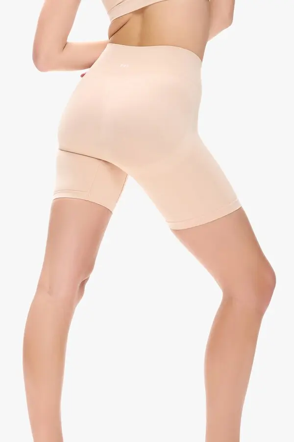 HEIST STUDIOS Contour High-waisted Shorts - Beige