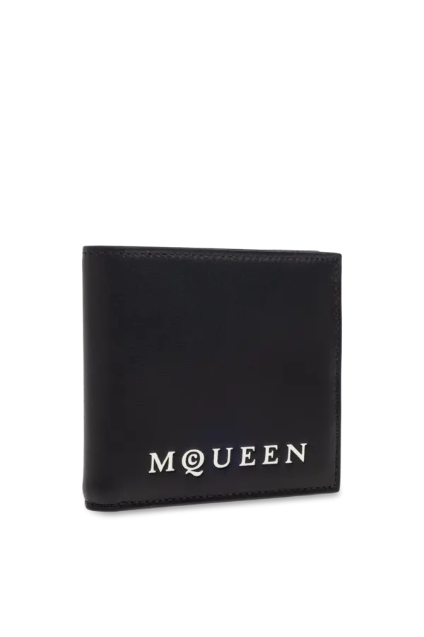Alexander McQueen Leather Wallet With Printed Logo