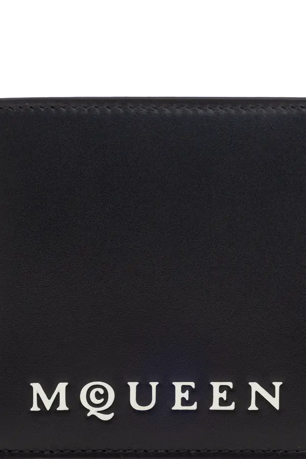 Alexander McQueen Leather Wallet With Printed Logo