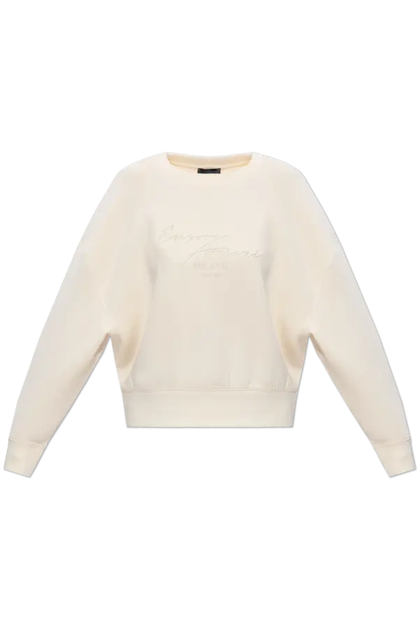 Emporio Armani Embroidered Logo Sweatshirt - Cream